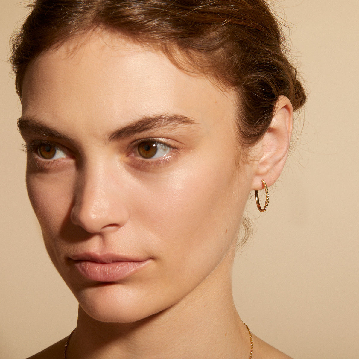 Diamond Dotted Hoops | Zahava