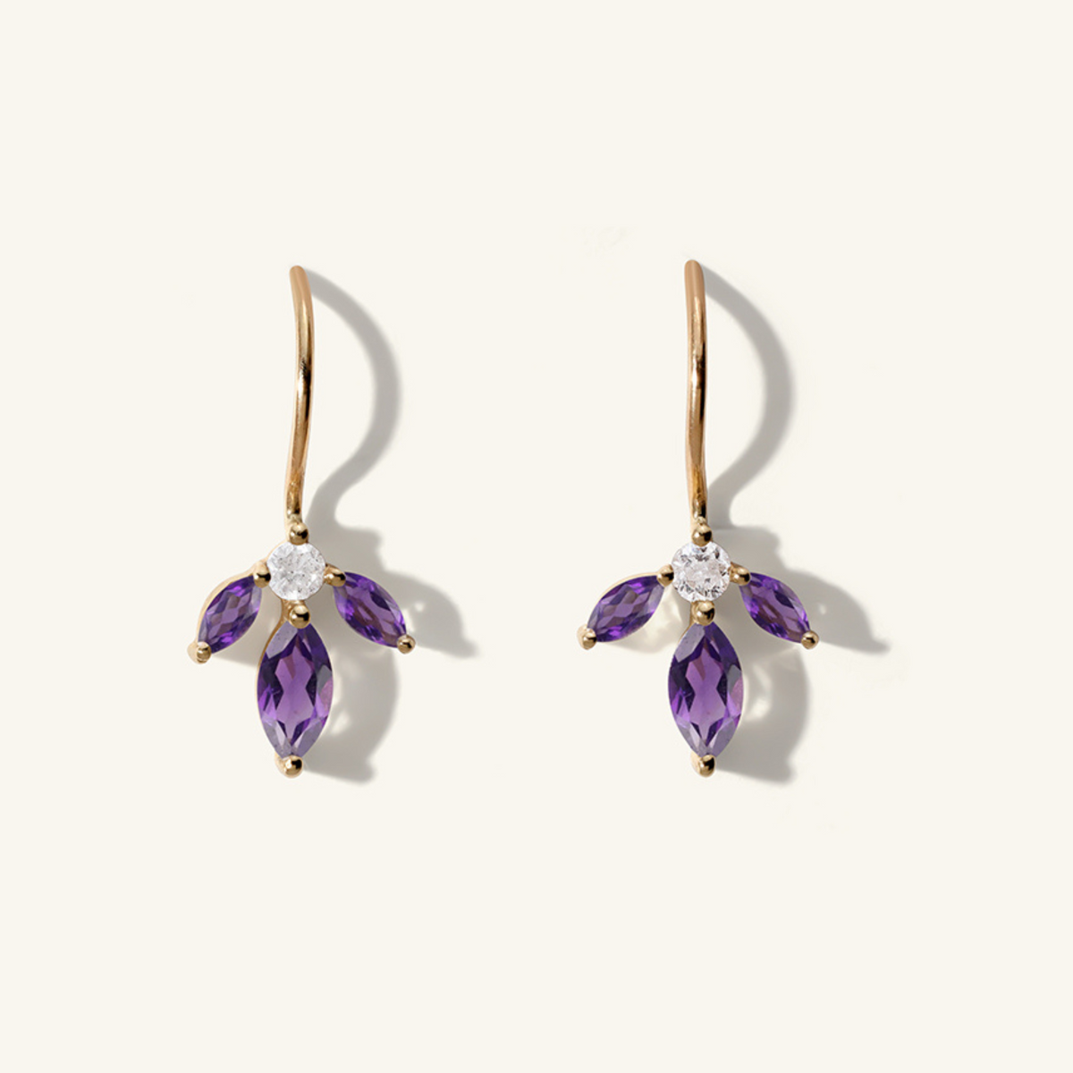 Amethyst Almond Blossom Wire Earrings | Zahava