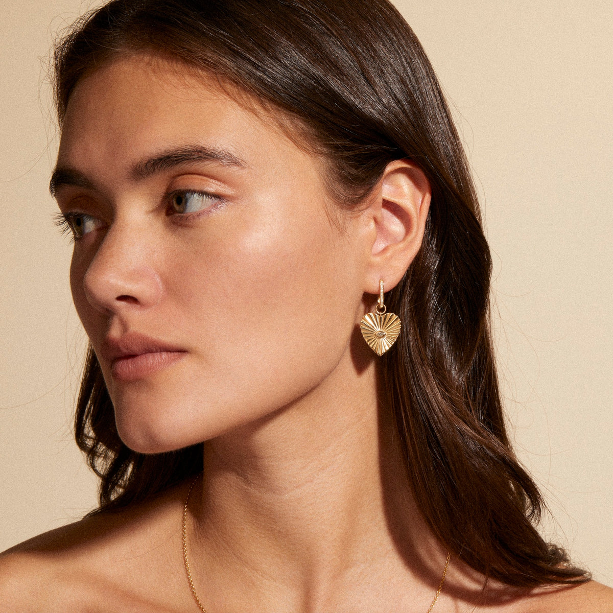 Rounded Rectangular Channel Set Diamond Click Hoops | Zahava